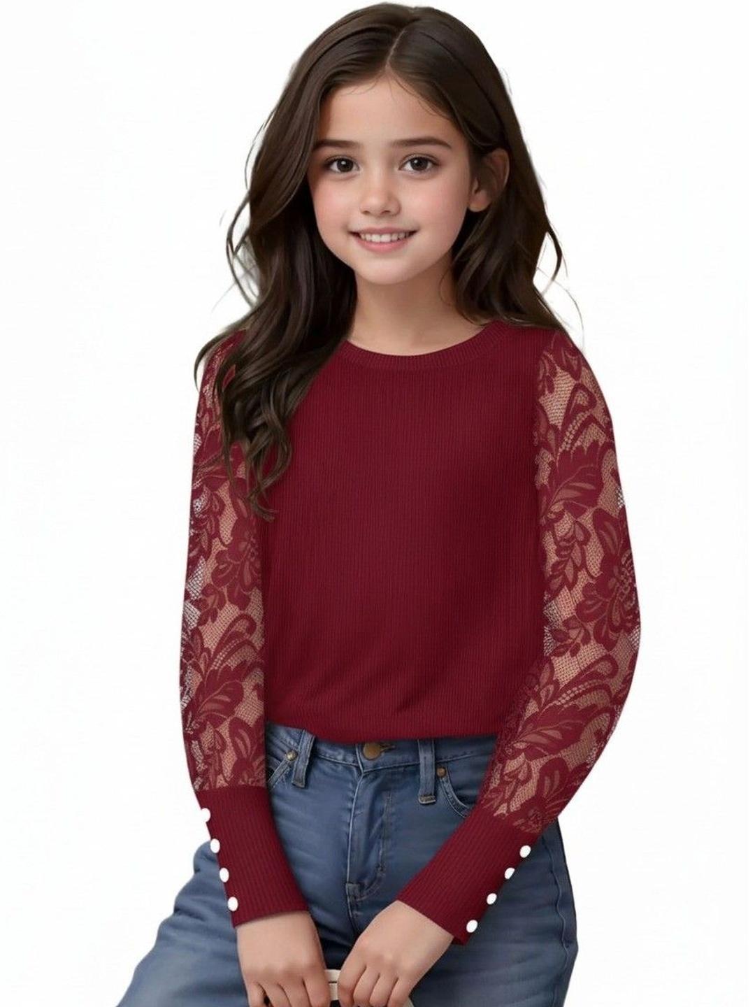 Buy WAHOO Puff Sleeve Net Top - Tops for Girls 39122098 | Myntra