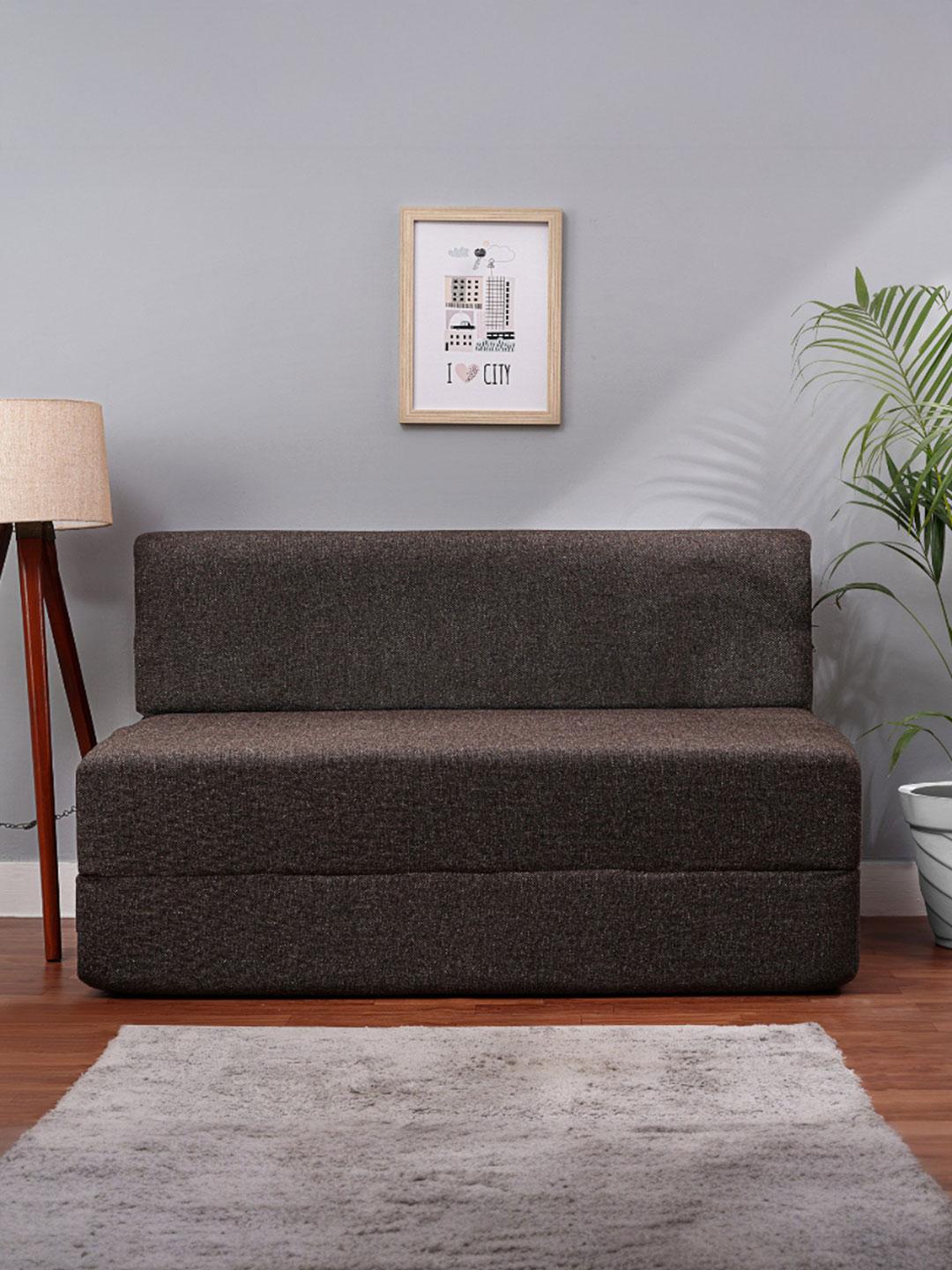 Buy Solis Primus Comfortable Two Seater Coffee Brown Foam Fold Out Sofa ...