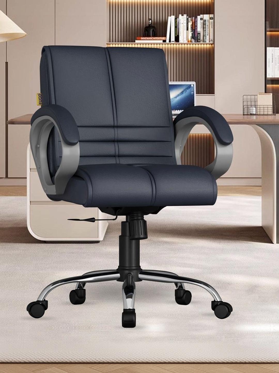 Buy FUGO Grey Textured Adjustable Seat Height Study Arm Chair - Study ...