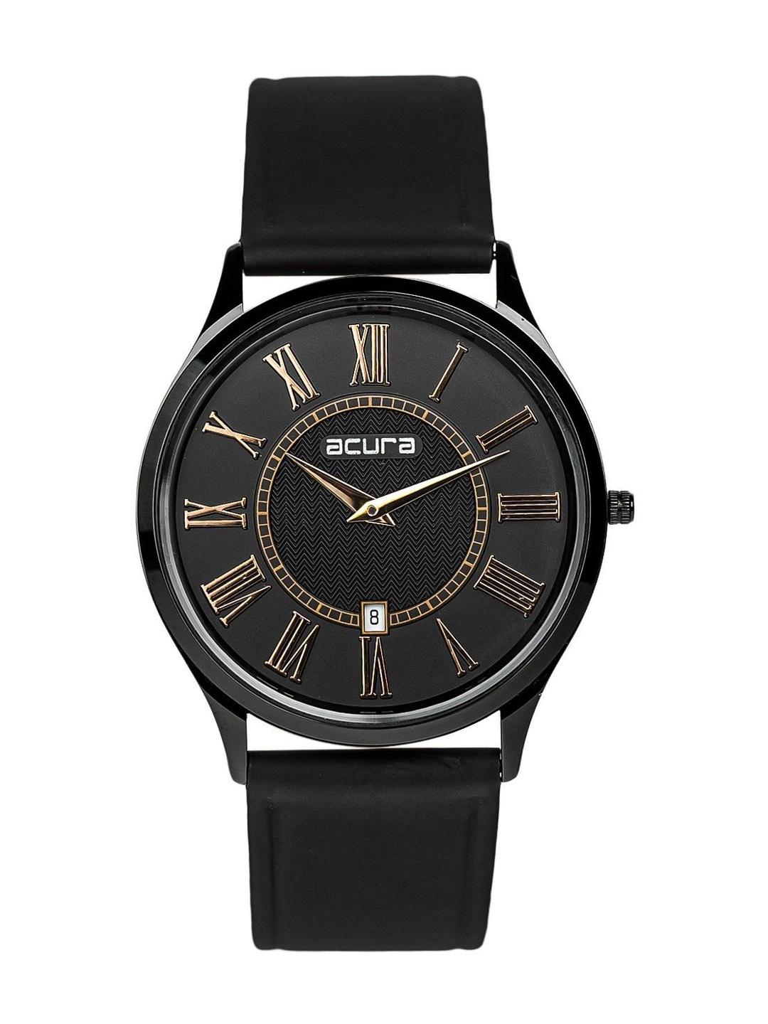 Buy Acura Men Dial & Leather Straps Analogue Date Aperture Watch AC ...