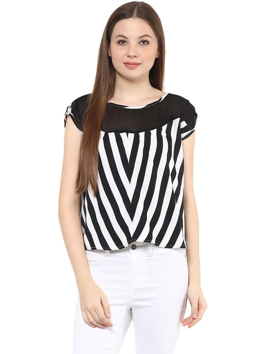 Buy DressBerry Striped Monochrome Top - Tops for Women 39461292 | Myntra