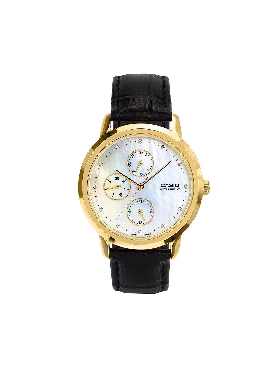 Buy CASIO Women Mother Of Pearls Dial & Leather Straps Analogue ...