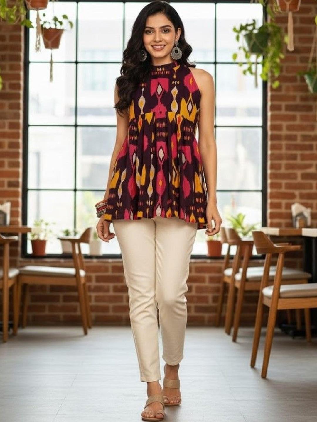 Buy HERE&NOW High Neck Printed Tunic - Tunics for Women 39573724 | Myntra