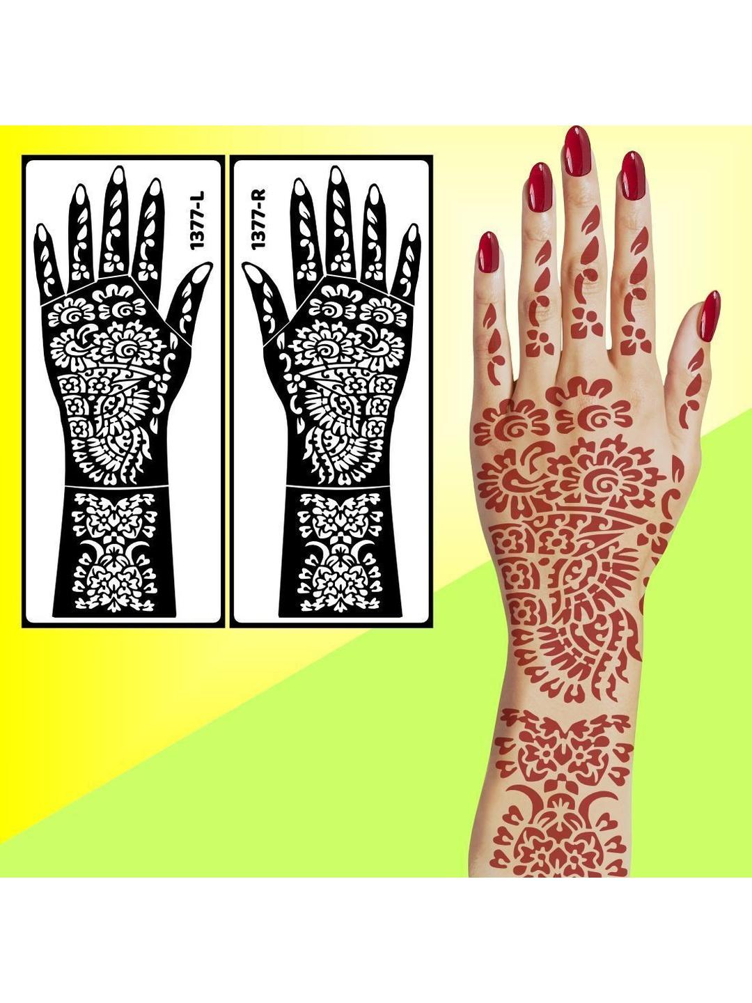 Buy ORDERSHOCK Floral Mehendi Stencil Reusable Sticker - Bindi for ...