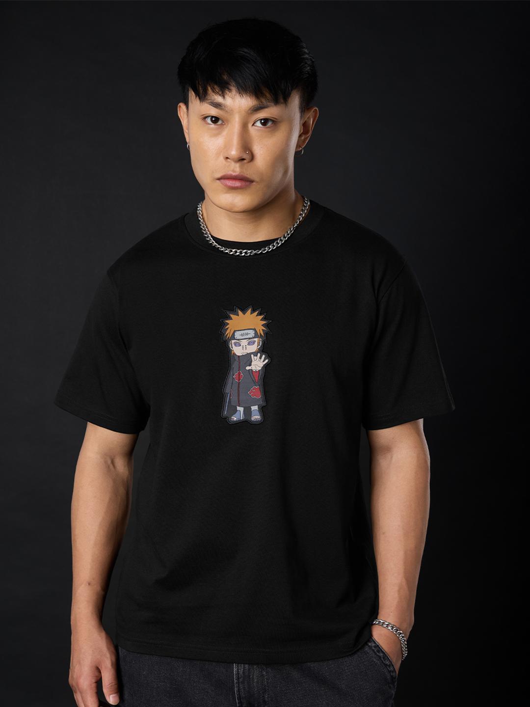 Buy The Souled Store Men Oversized Naruto Shippuden Black Tshirts ...