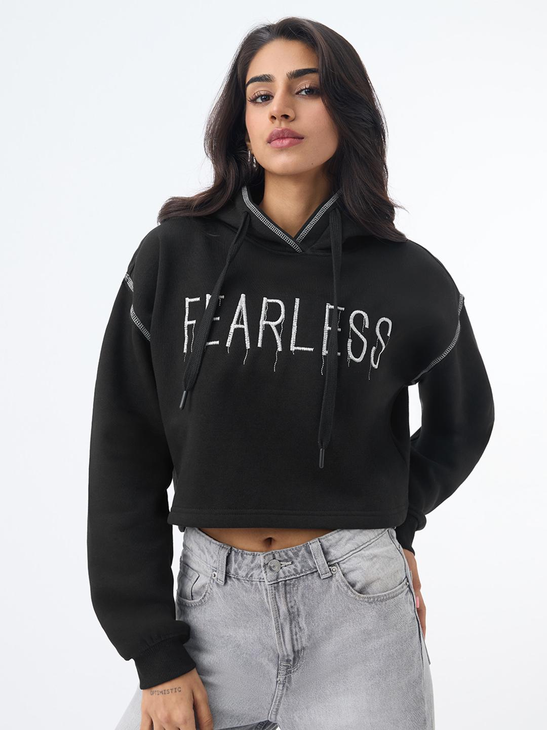 Buy The Souled Store Women Embroidered Hooded Sweatshirt - Sweatshirts ...