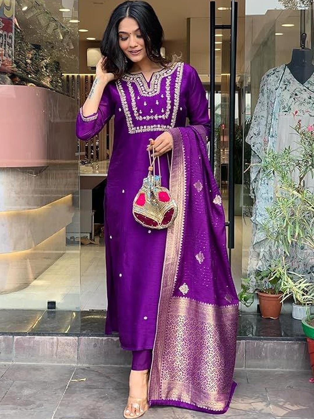 Buy DSK STUDIO Women Ethnic Motifs Embroidered Regular Thread Work ...