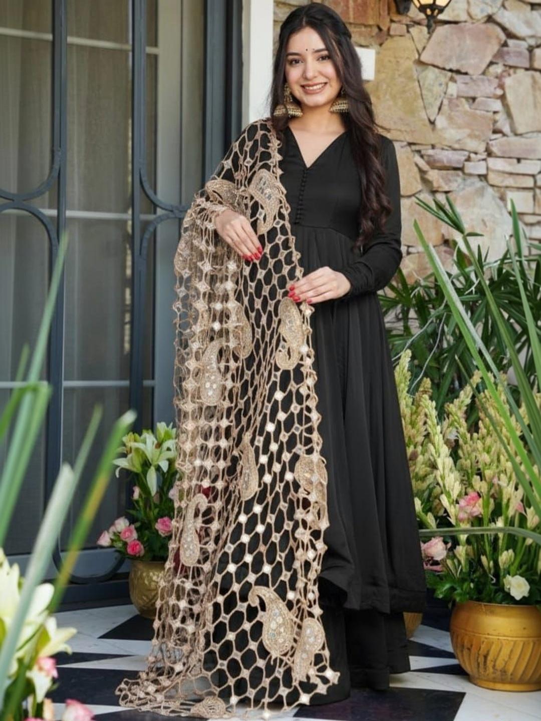 Buy Rovera Nx Ethnic Motifs Embroidered Dupatta With Mirror Work ...