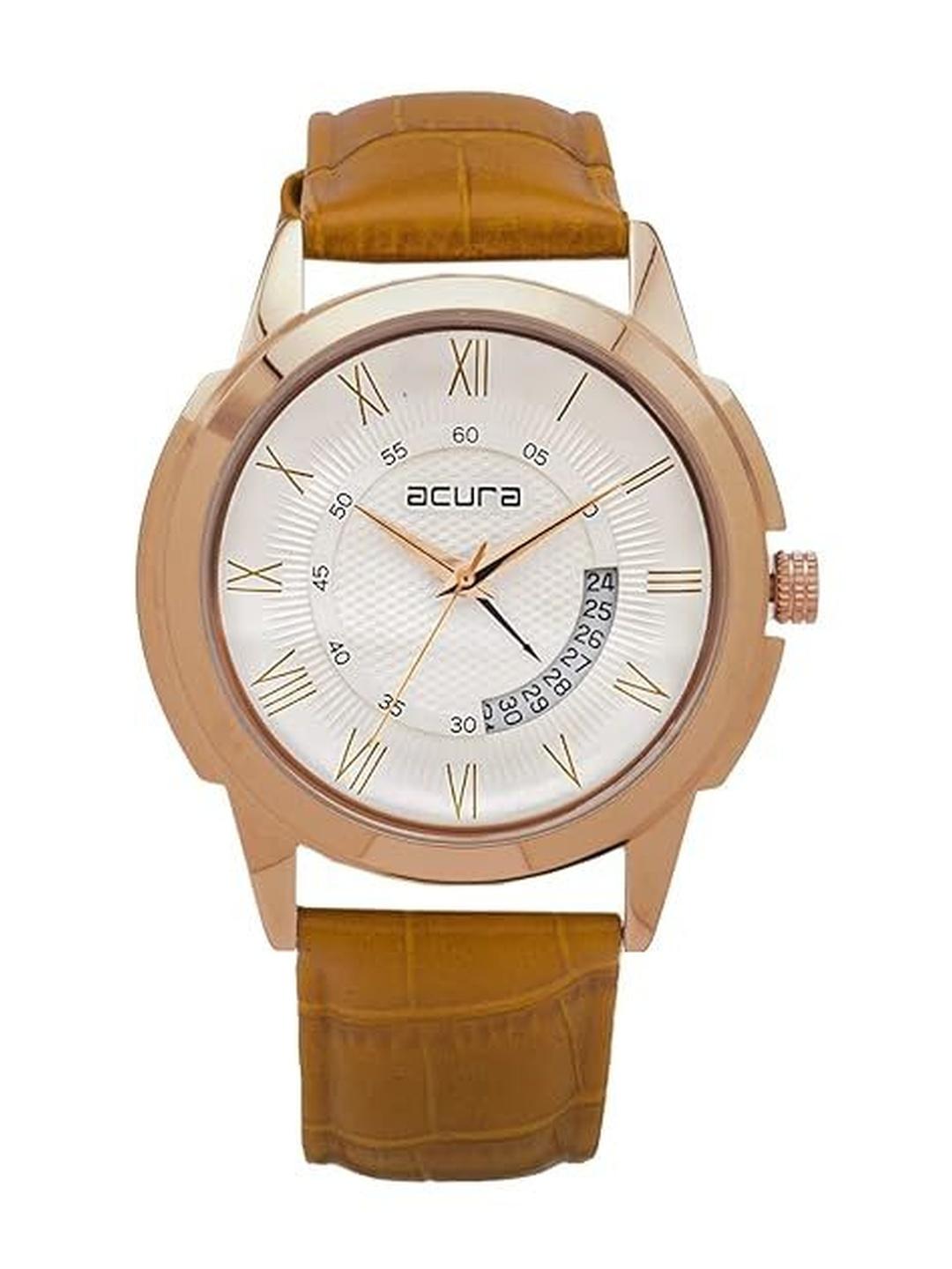Buy Acura Men Dial & Leather Straps Analogue Date Aperture Watch AC ...