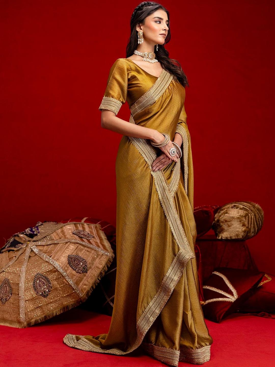 Buy Satrani Woven Design Silk Blend Designer Saree - Sarees for Women ...