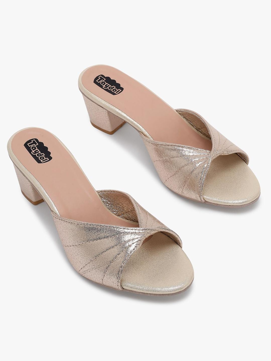 Buy TAYDOL Textured Block Mules - Heels for Women 39681749 | Myntra