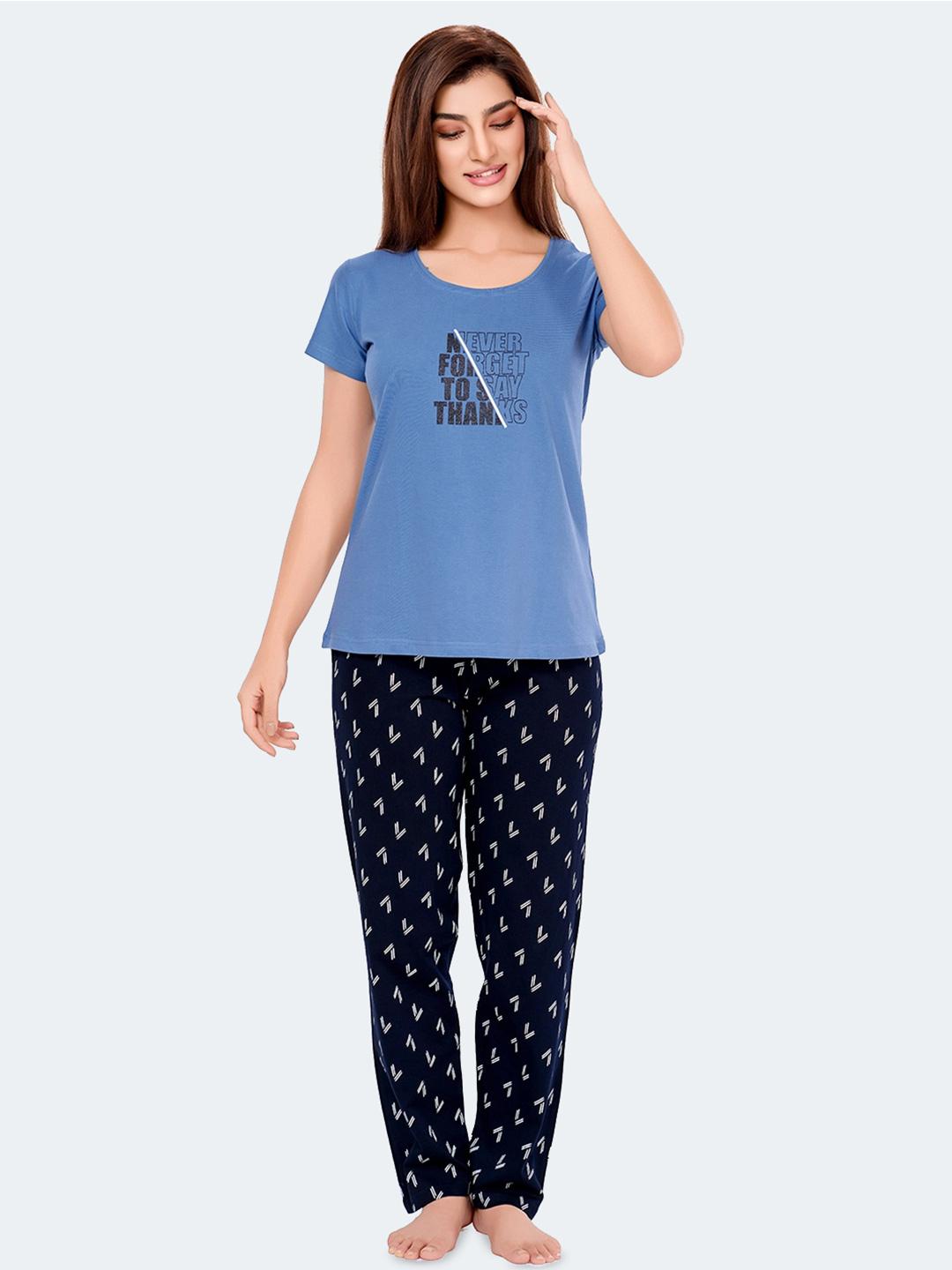 Buy Juliet Women Graphic Printed Pure Cotton Night Suit - Night Suits ...