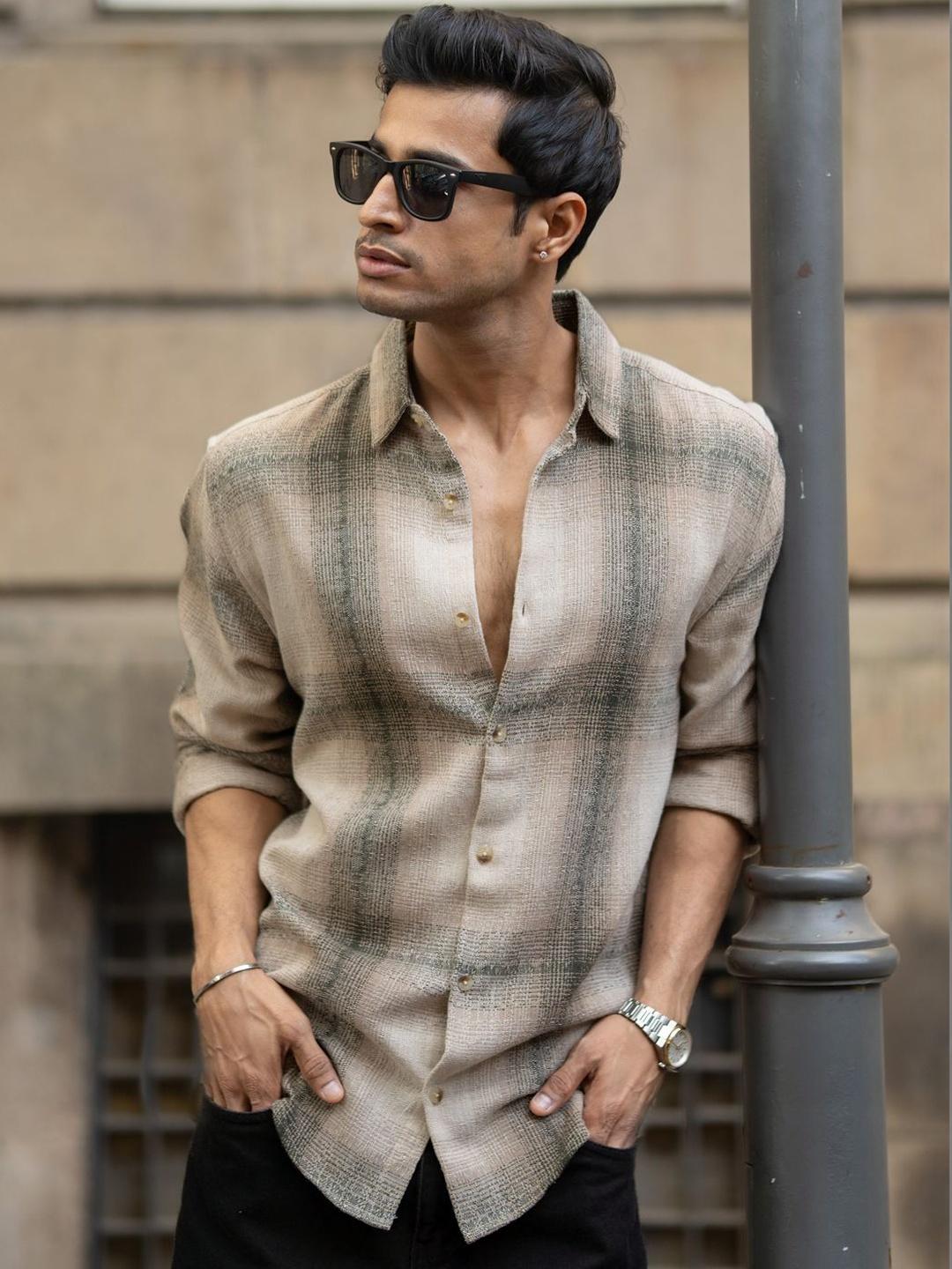 Buy Powerlook Men Tartan Checks Checked Casual Shirt - Shirts for Men ...