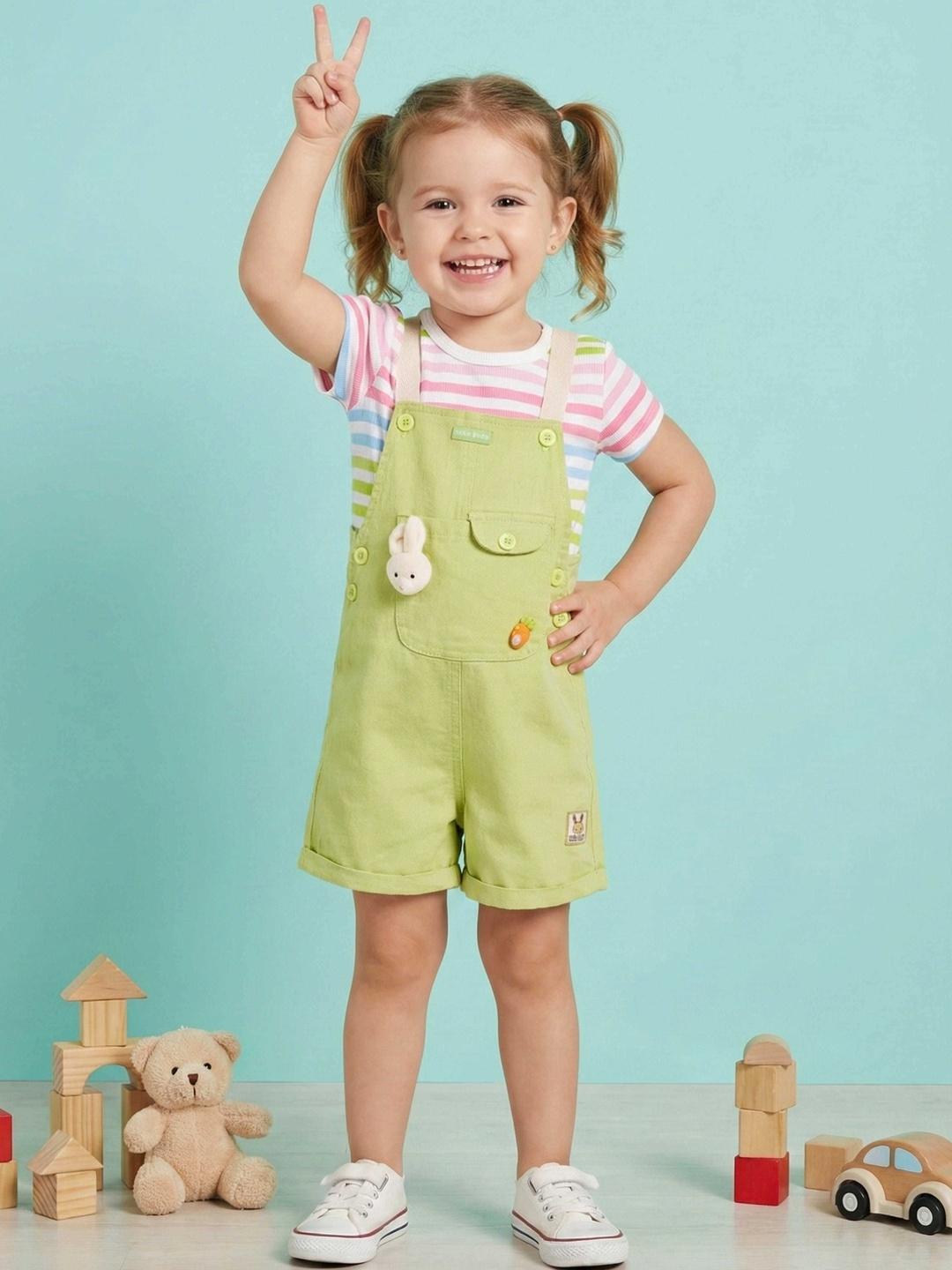 Buy KIKO Girls Striped T Shirt With Shorts - Clothing Set for Girls ...