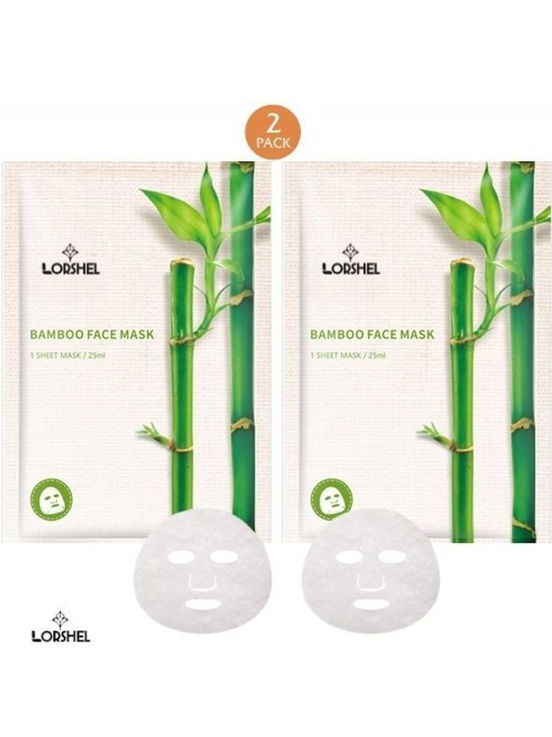 Buy Lorshel Set Of 2 Bamboo Facial Sheet Masks - Sheet Masks for Unisex ...