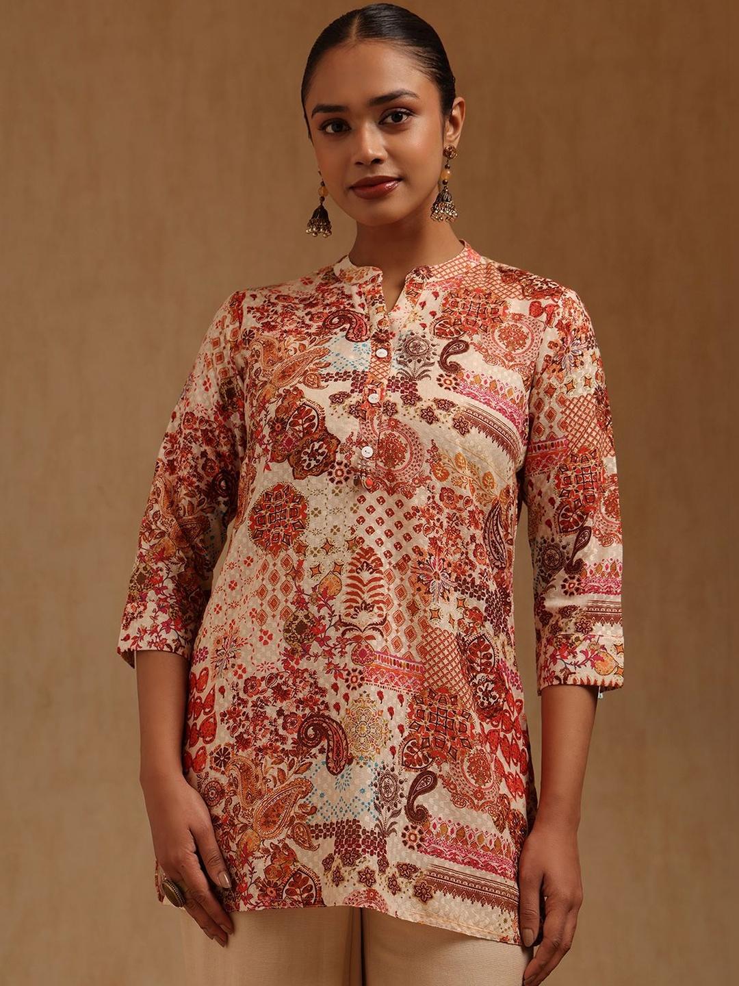 Buy Soch Mandarin Collar Printed Ethnic Tunic - Tunics for Women ...
