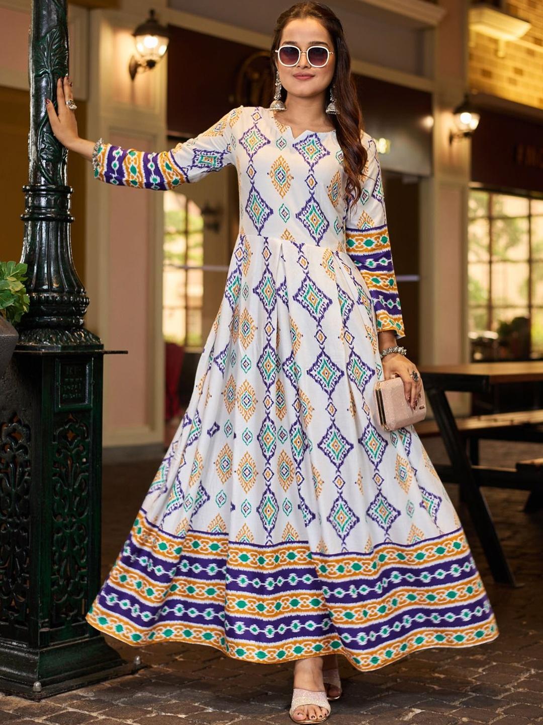 Buy PITRIS Women Paisley Printed Thread Work Anarkali Kurta - Kurtas ...