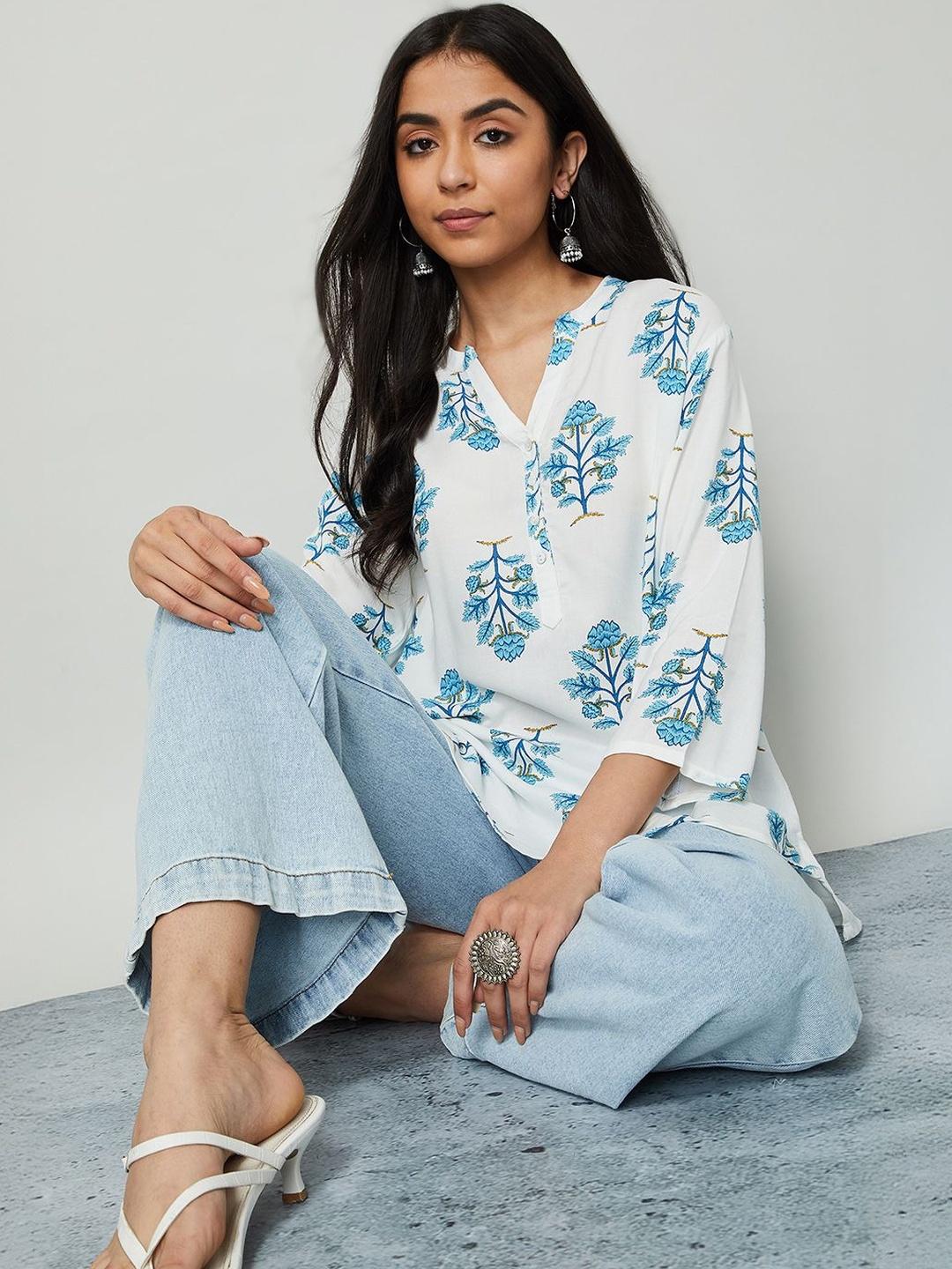 Buy Melange By Lifestyle Floral Print Straight Kurti - Kurtis for Women ...