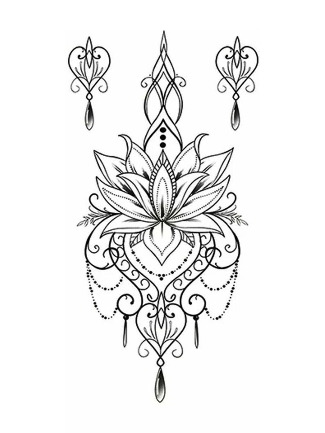 Buy ORDERSHOCK Water Proof Temporary Lotus Tattoo - Bindi for Unisex ...