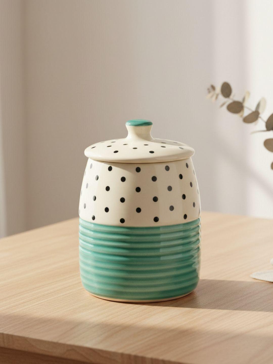 Buy Kraftlik Handicraft Green 2026 Ceramic Dishwasher Safe Jar ...