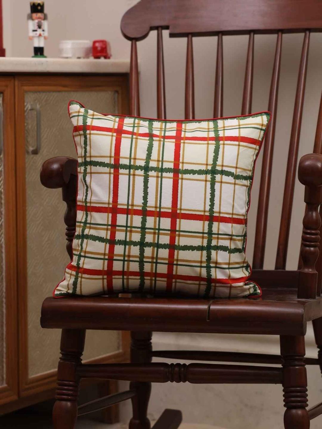 Buy Crown Of Poppies Multicoloured Checked Square Cushion Covers ...