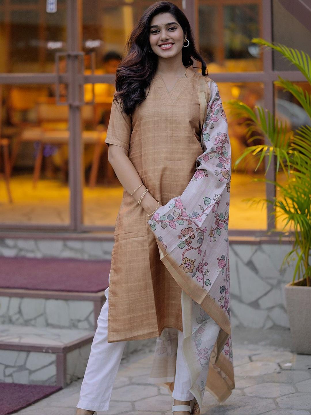 Buy Vastara The Label Women Ethnic Motifs Regular Kurta With Trousers ...