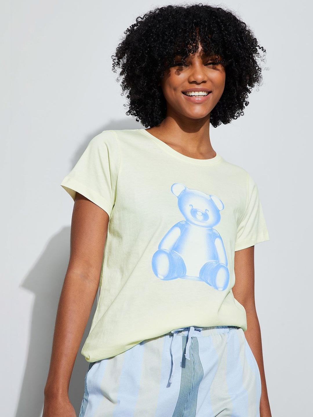 Buy Ginger By Lifestyle Printed Cotton Lounge Tshirts - Lounge Tshirts ...