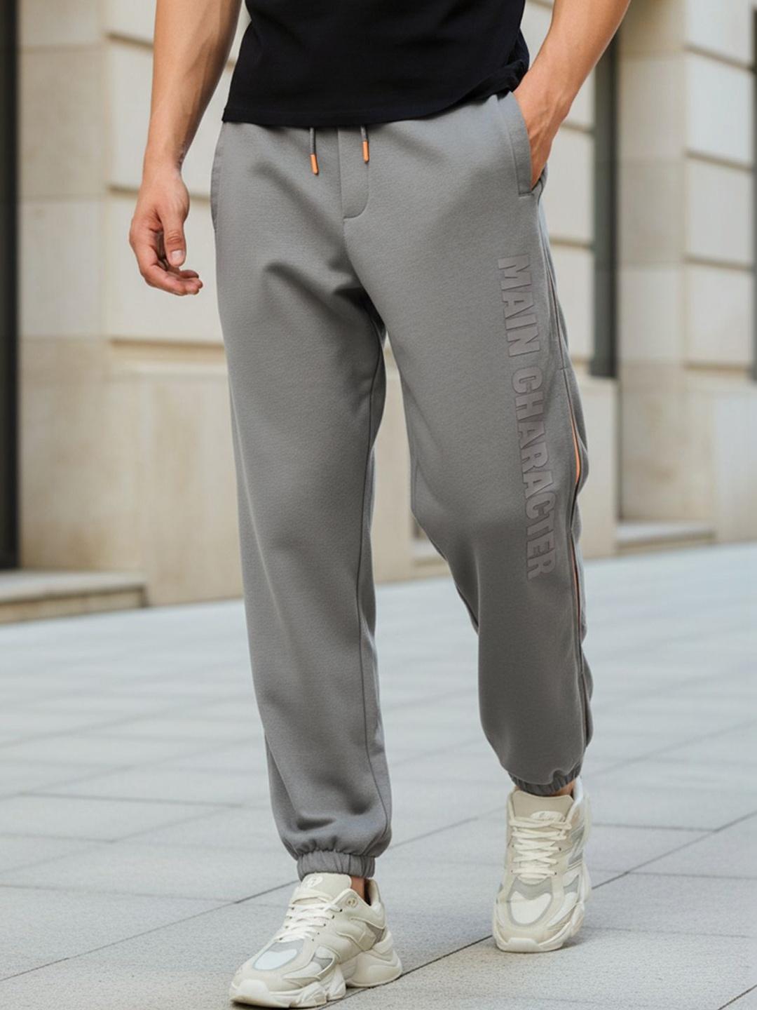 Buy Bewakoof Men December Sky Grey Side Panel Oversized Joggers - Track ...