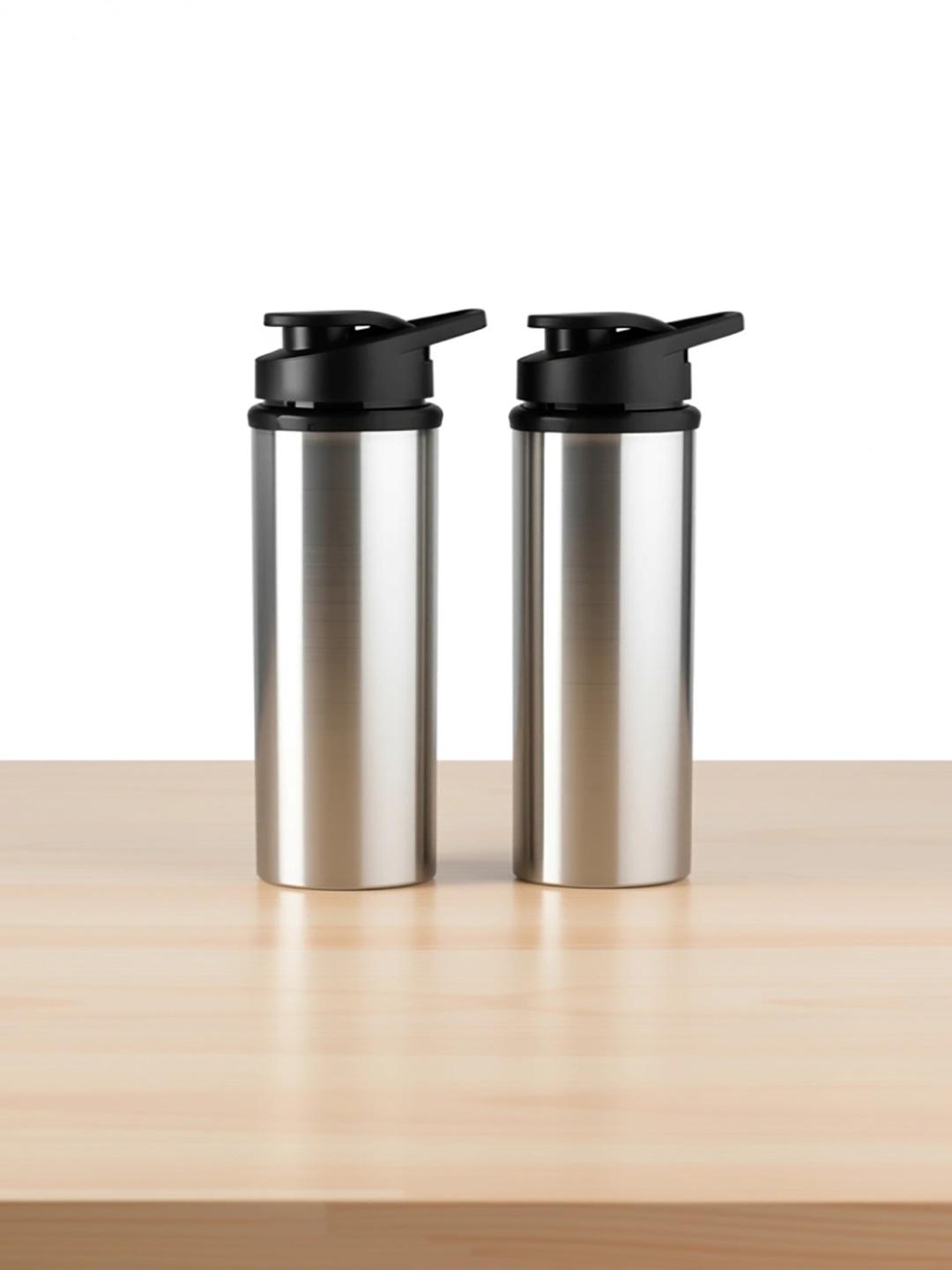 Buy Kuber Industries Silver Solid Stainless Steel Flip Top 2 Piece ...