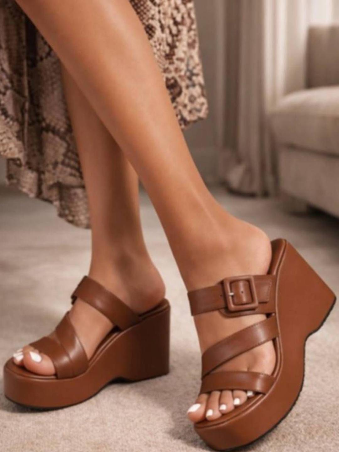 Buy Baespice Wedge Sandals With Buckles - Heels for Women 39281342 | Myntra