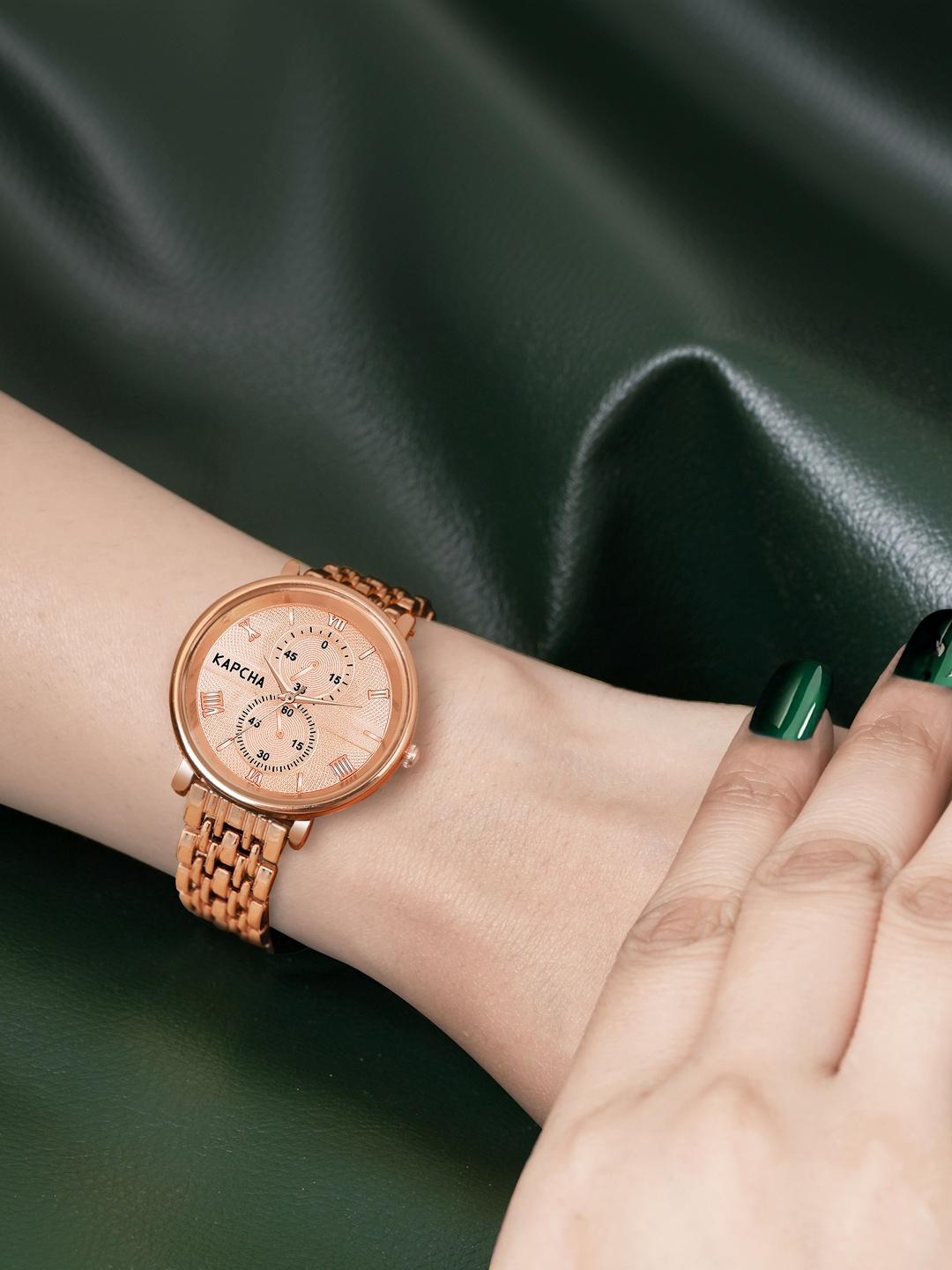 Buy KAPCHA Women Dial & Bracelet Style Straps Analogue Multi Function ...