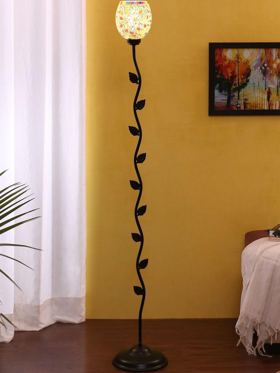 Buy Myntra Elegant Homes White Metal Leaf Shaped Floor Lamps - Floor ...