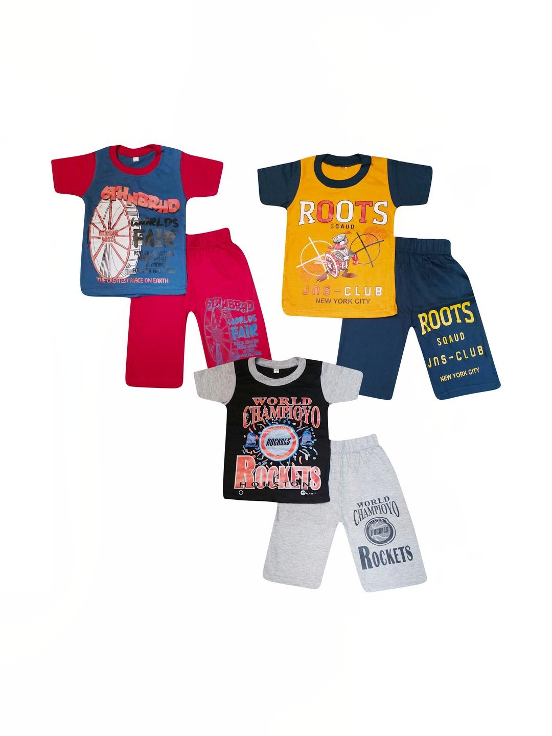 Buy Jisha Boys Printed T Shirt With Capris - Clothing Set for Boys ...