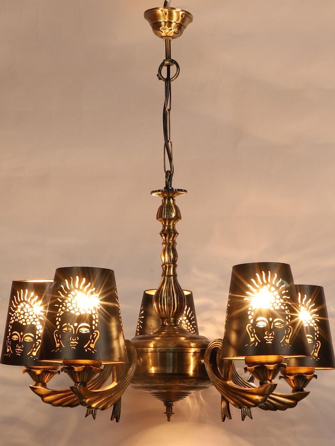Buy Myntra Elegant Homes Black Textured Traditional Ceiling Lamp ...