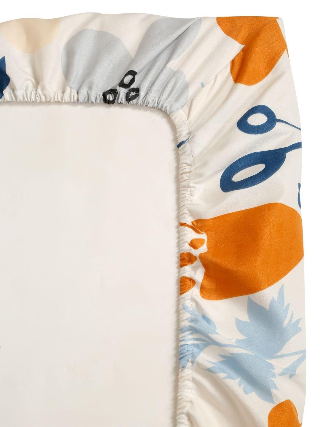 Buy Myntra Elegant Homes White Floral 300 TC King Bedsheet With 2 ...