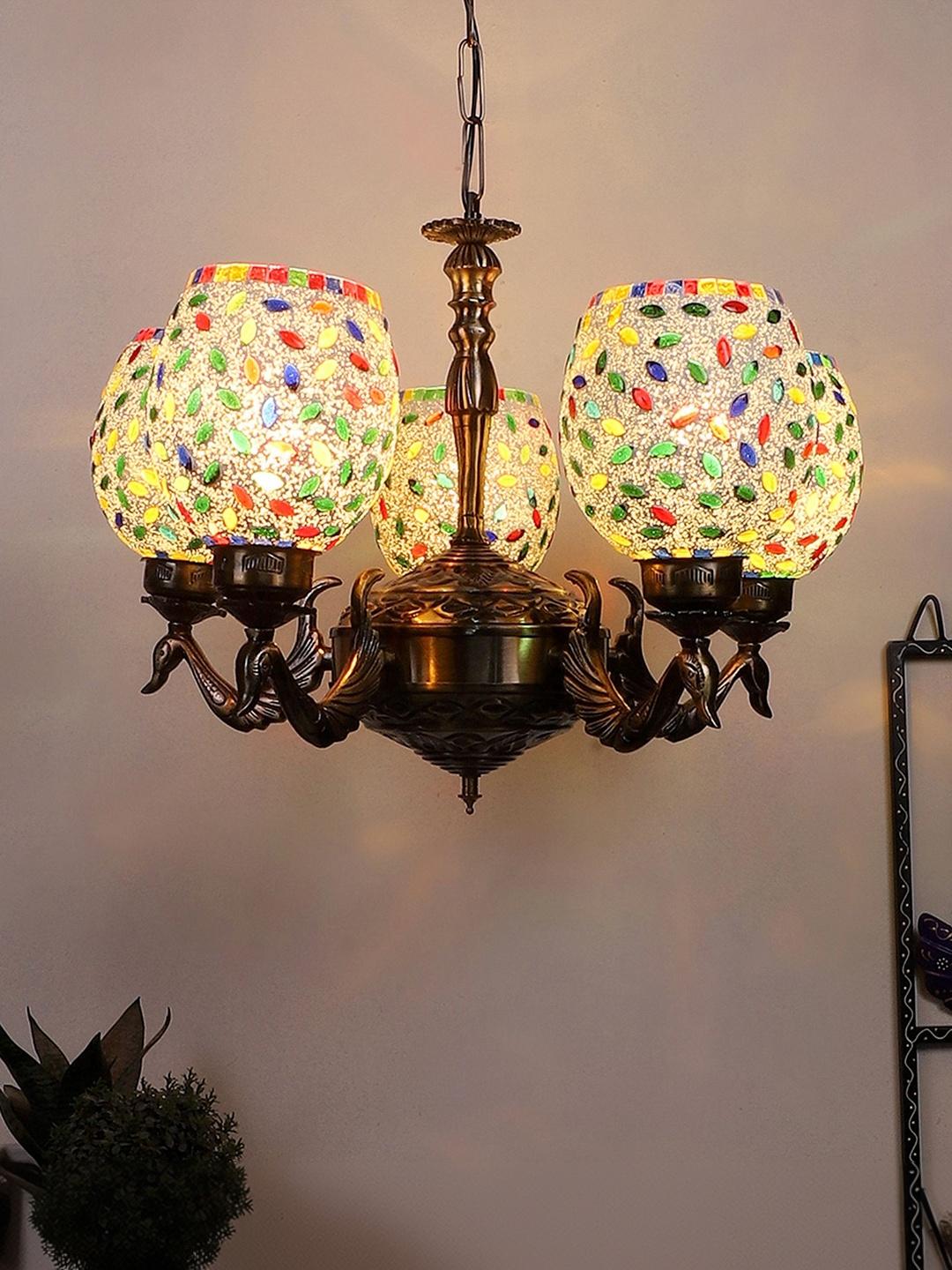 Buy Myntra Elegant Homes Multicoloured Textured Ceiling Lamp - Ceiling ...