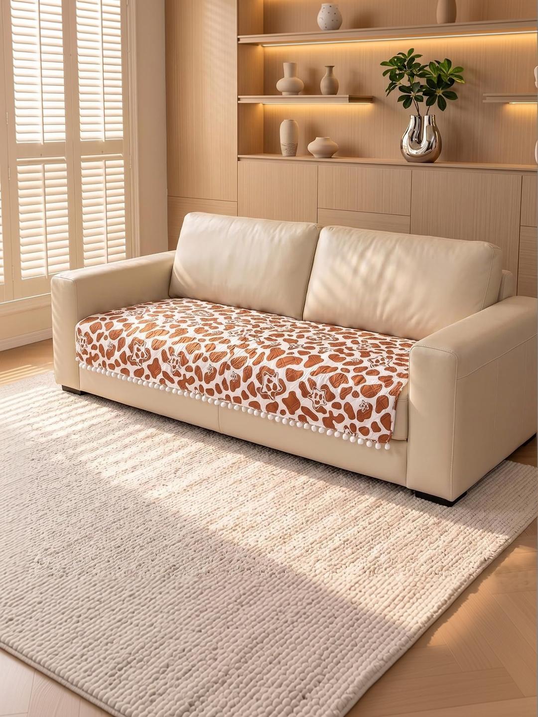Buy RD TREND Rust 1 Piece Sofa Cover Without Arms - Sofa Covers for ...