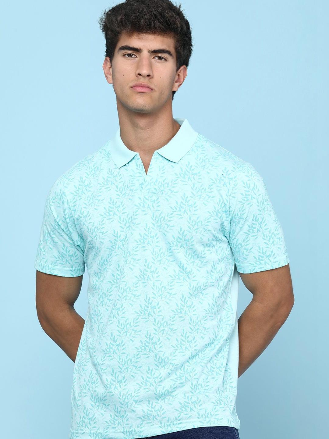 Buy LIMEROAD Men Floral Printed Polo Collar T Shirt - Tshirts for Men ...