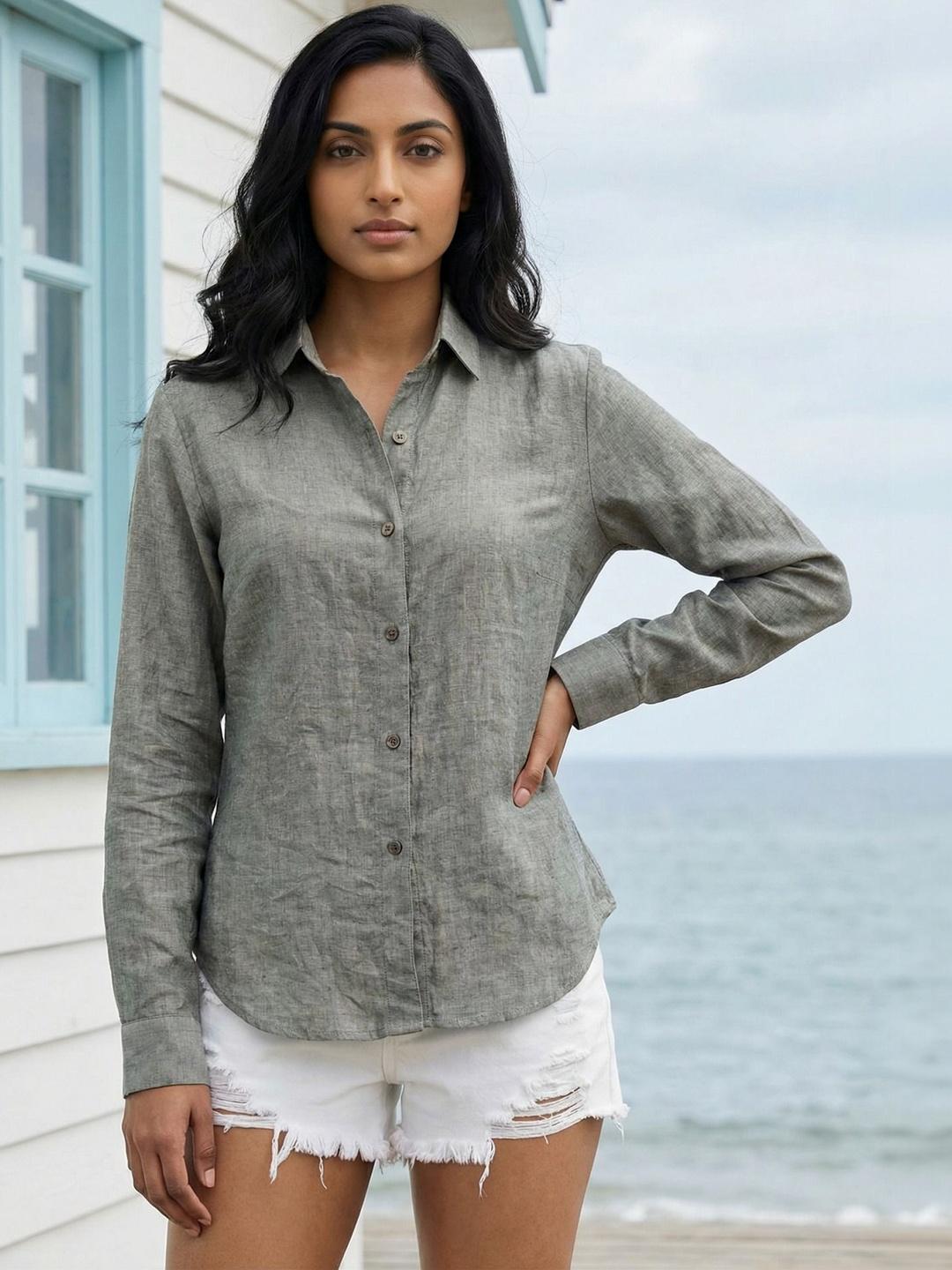 Buy Black Robin Spread Collar Casual Shirt - Shirts for Women 40414255 ...