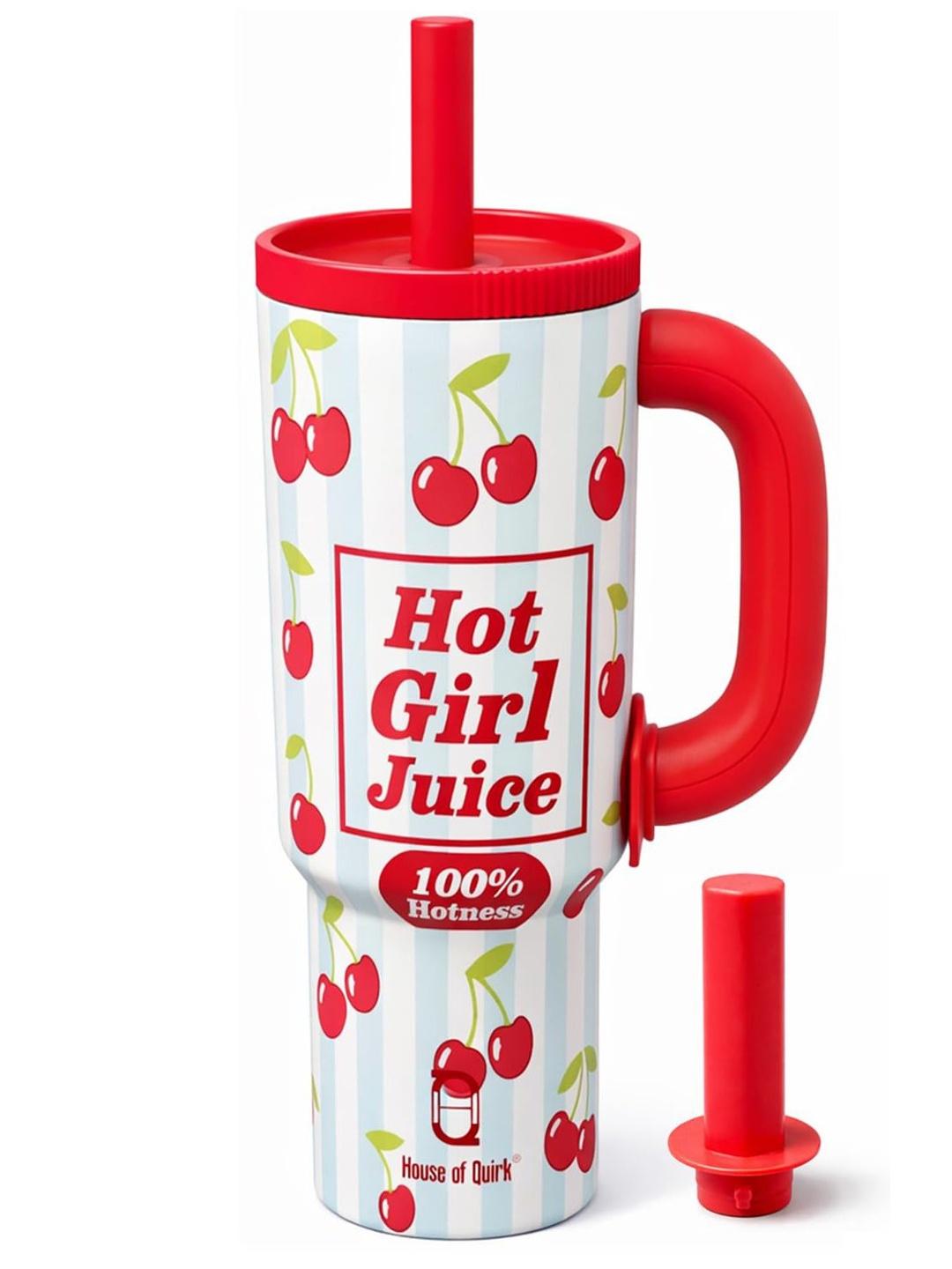 Buy HOUSE OF QUIRK Red Single Stainless Steel Double Wall Vacuum Water ...