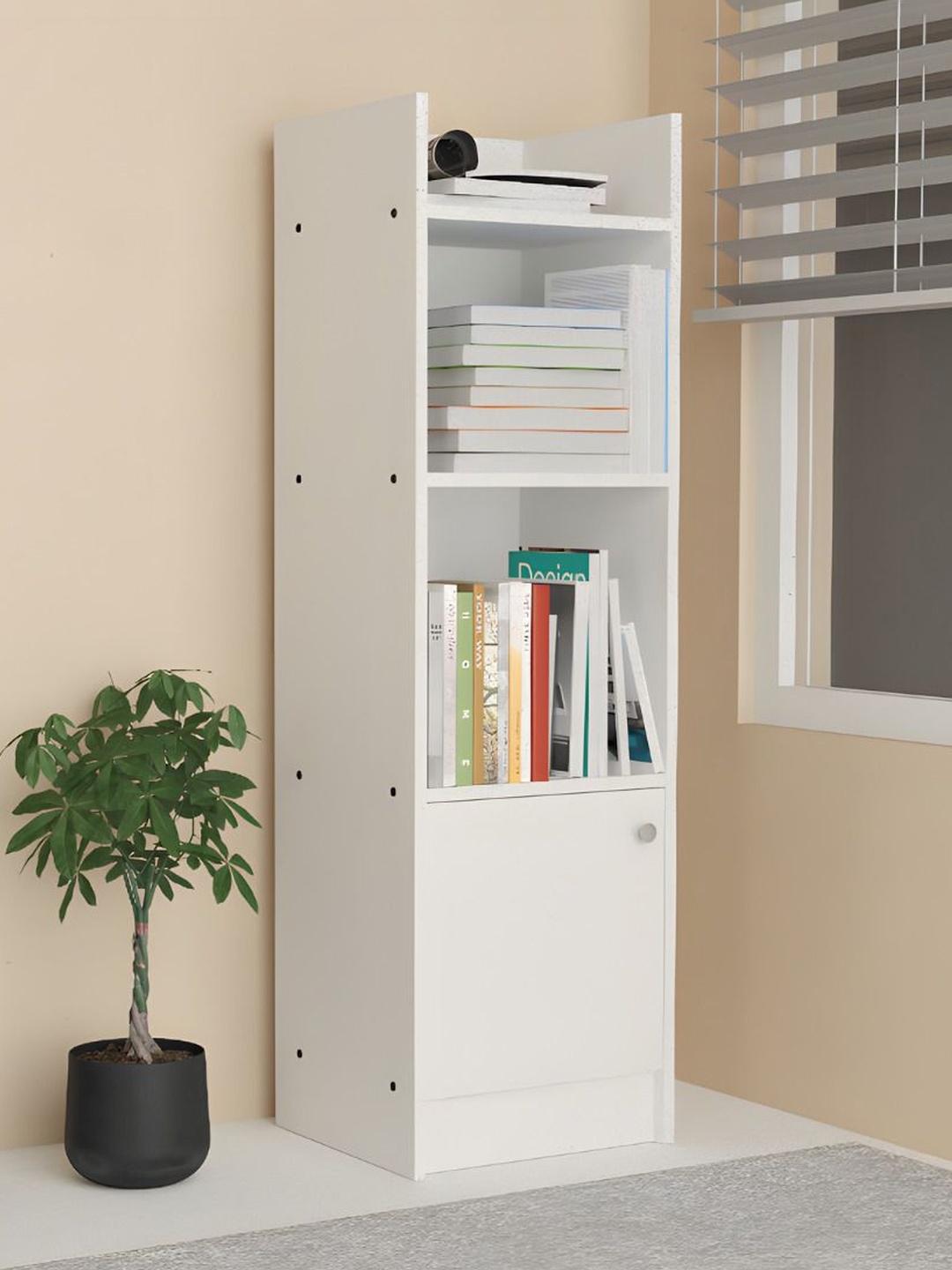 Buy Neuspace White 3 Layered Semi Open Book Shelf - Book Shelf for ...
