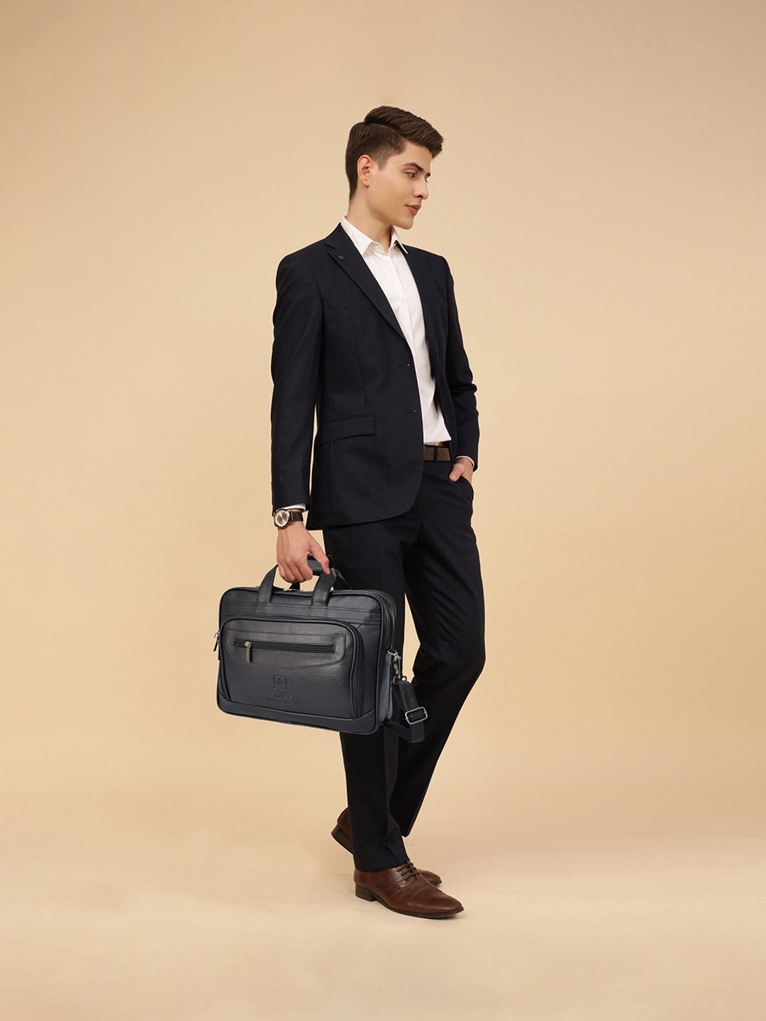 Buy SWISS MILITARY Solid Structured Adjustable Strap Laptop Bag 15 ...