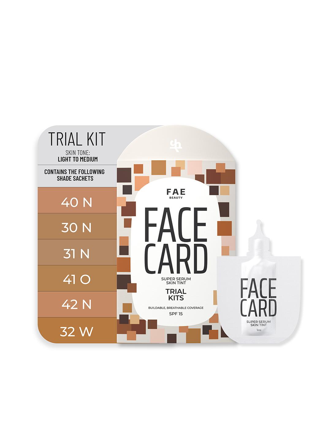 Buy FAE BEAUTY Set Of 6 Face Card Super Serum Foundation 6ml Light ...