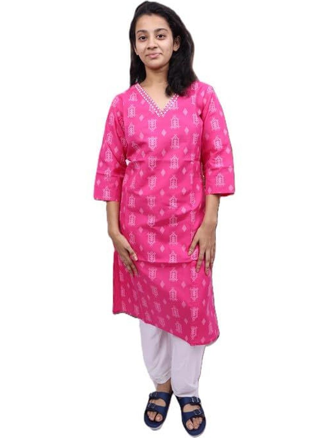 Buy Pickcell Printed V Neck Straight Kurta - Kurtas for Women 40956093 ...