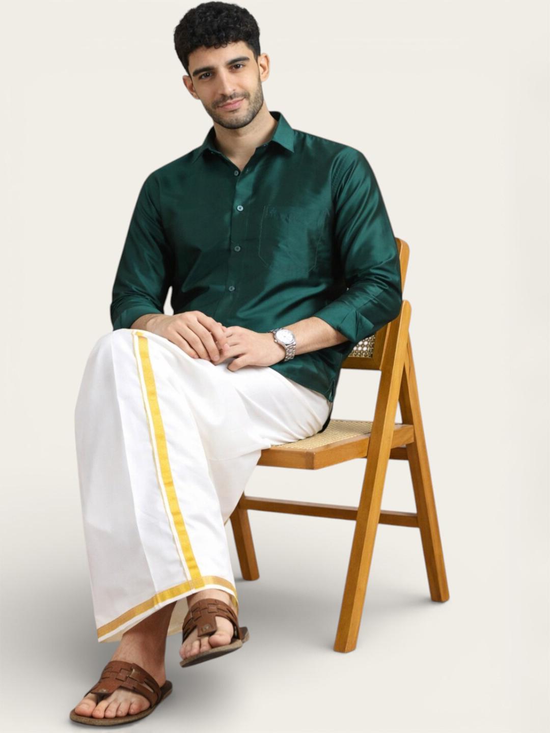 Buy TATTVA Men Classic Cutaway Collar Solid Poly Silk Slim Fit Casual ...
