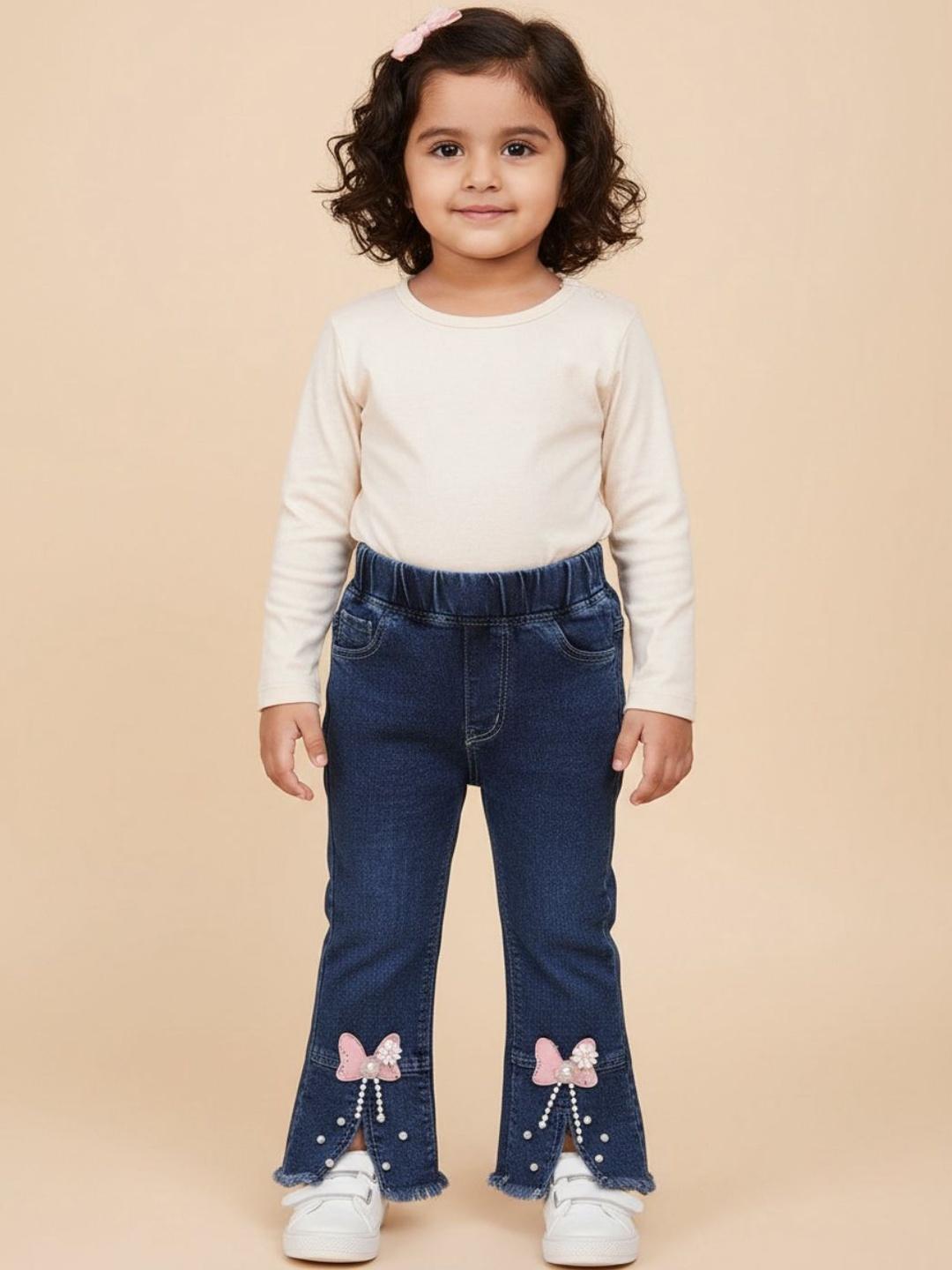 Buy V Mart Girls Regular Fit Mid Rise Light Fade Jeans - Jeans for ...