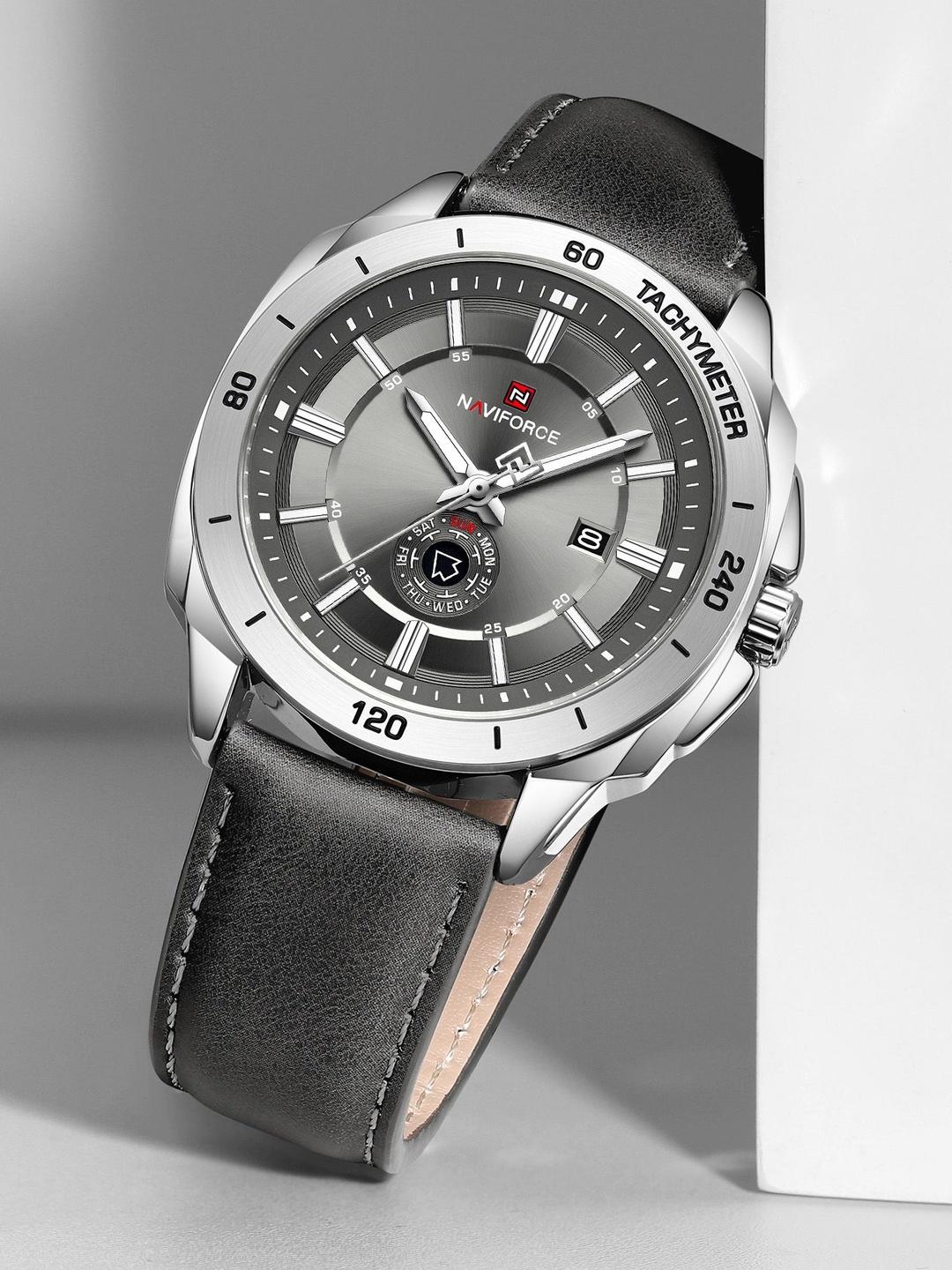 Buy Naviforce Men Dial & Leather Straps Analogue Date Aperture Watch ...