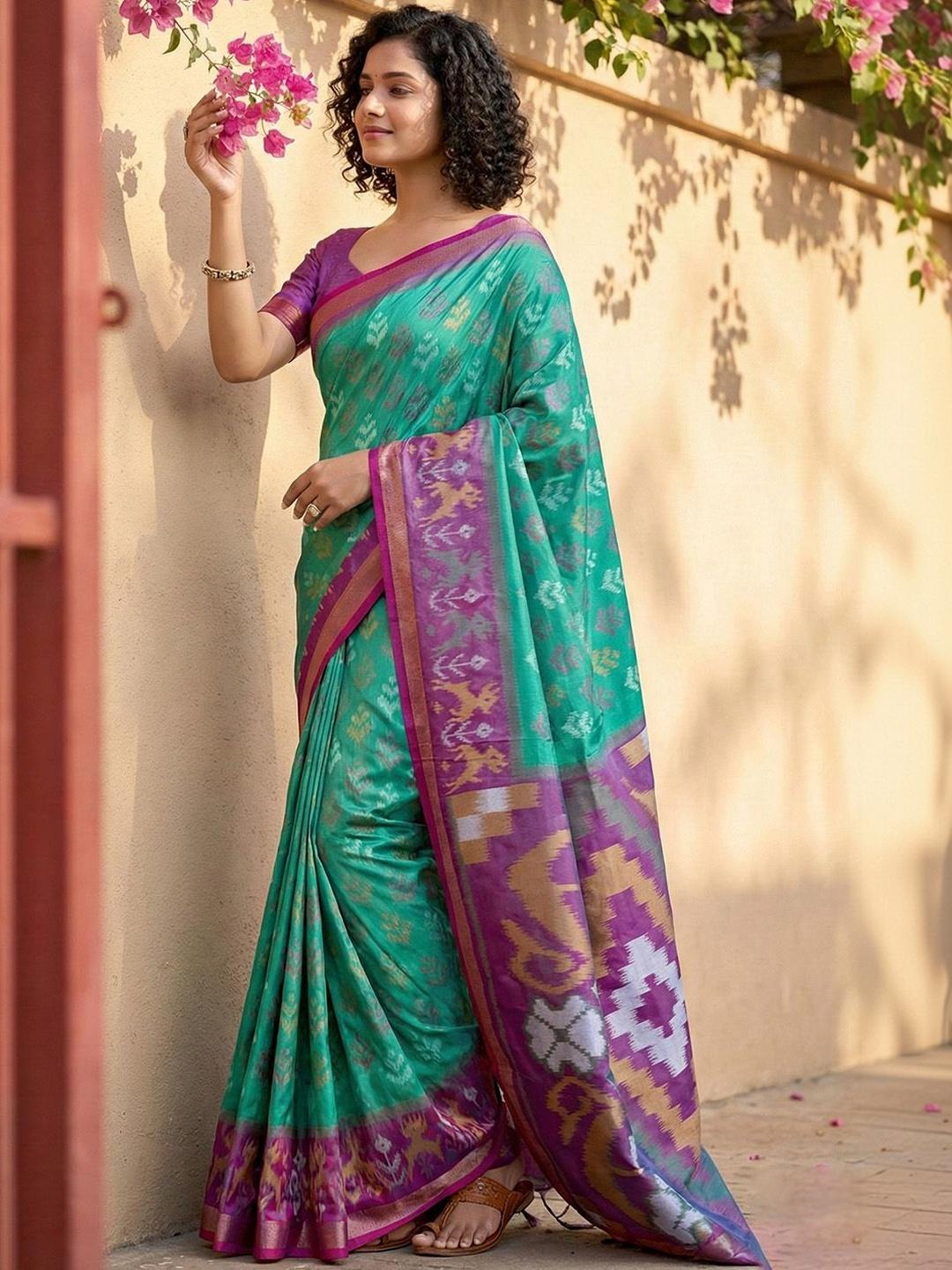 Buy Dhaaga Ghar Woven Design Silk Blend Saree - Sarees for Women ...