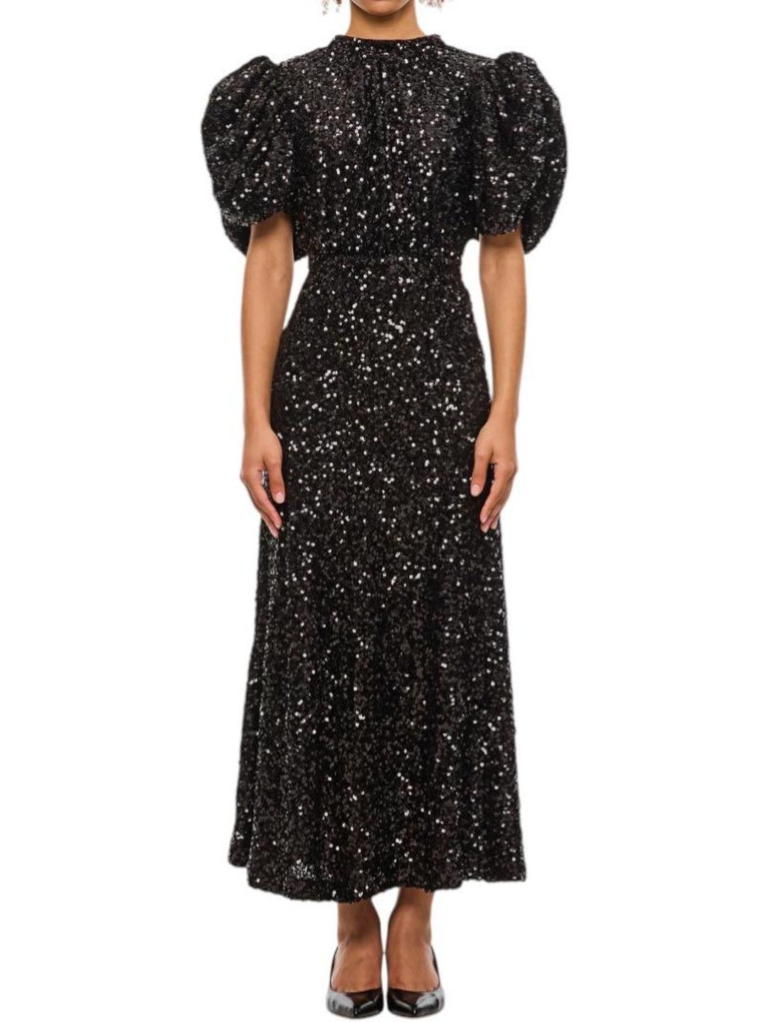 Buy Rotate Birger Christensen Black Sequin Midi Dress - Dresses for ...