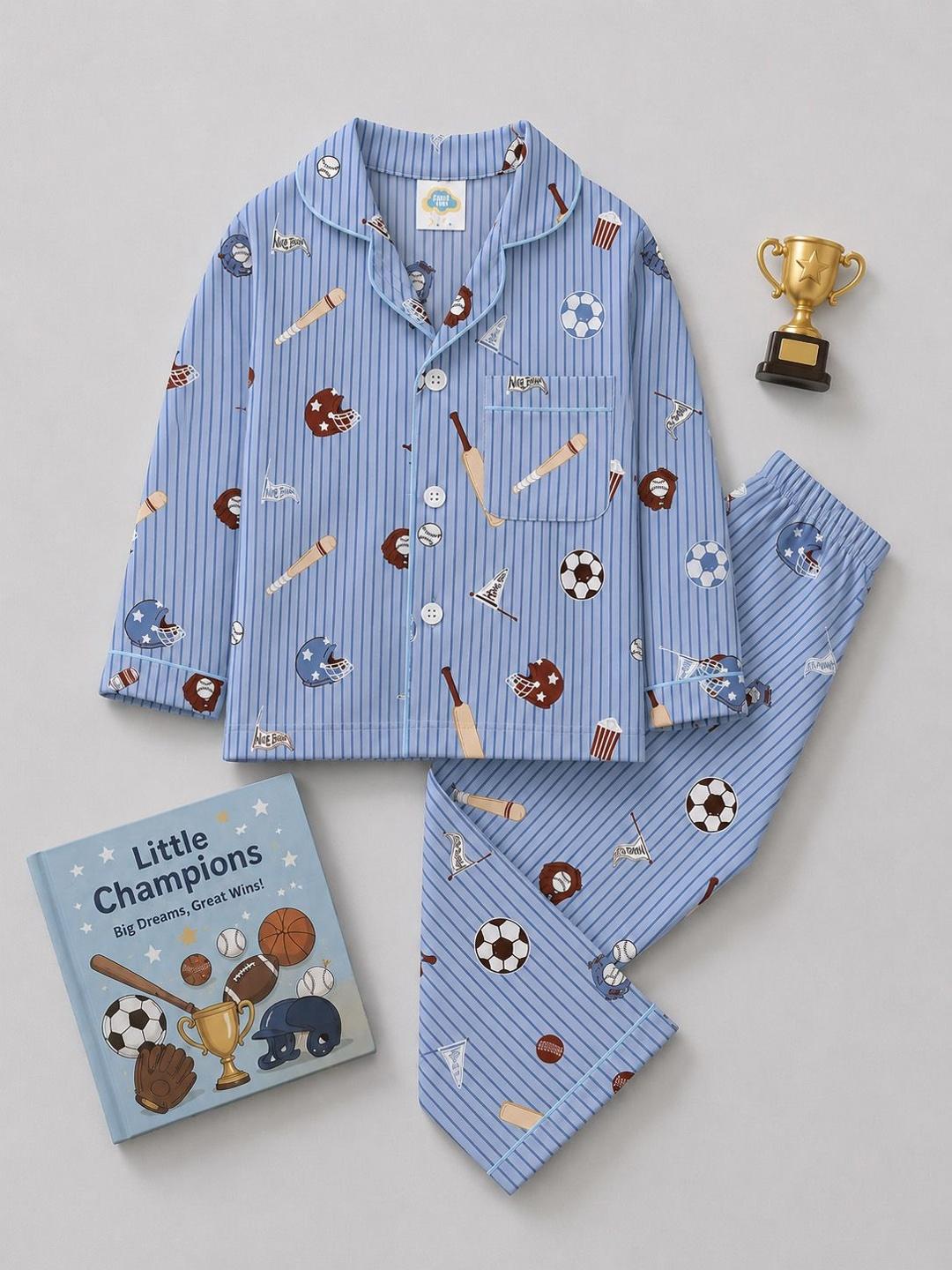 Buy Fancy Fluff Unisex Kids Printed Night Suit - Night Suits for Unisex ...